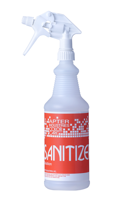 32 oz Spray Bottle - Labeled Sanitizer - Apter Industries